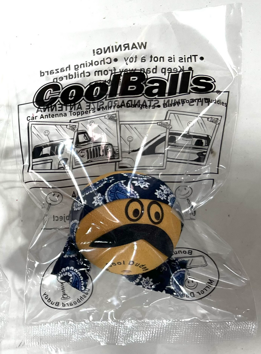 Coolballs Cool Dude Blue Bandana Antenna Topper / Mirror Dangler / Das ...