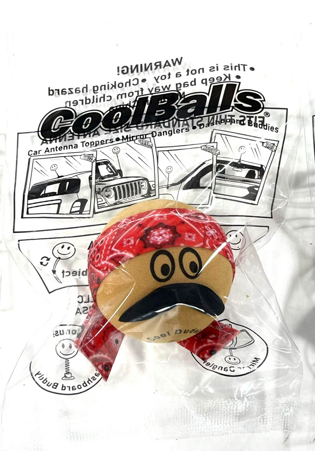 Coolballs Cool Dude Red Bandana Antenna Topper / Mirror Dangler / Dash ...