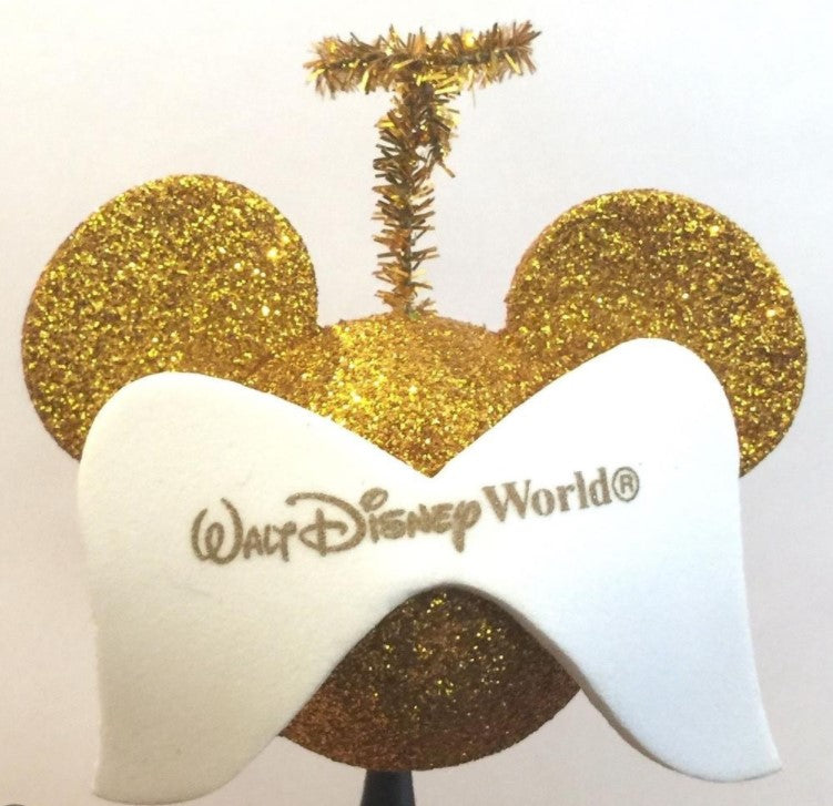 *Rare* Disney WDW GOLD Glitter Sparkles Angel with Halo & Wings Antenn ...