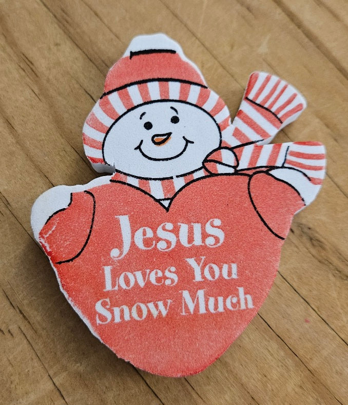 *Last One* Vintage JESUS Loves You Snow Much Snowman Antenna Topper ...