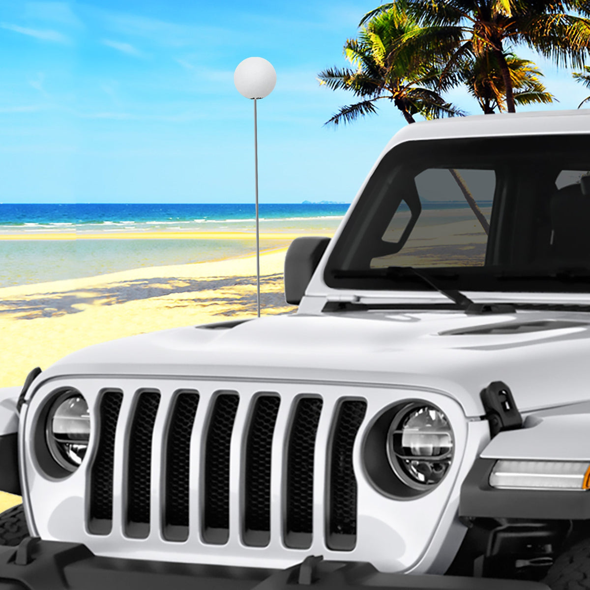 Coolballs Plain White Car Antenna Ball – TheAntennaTopperStore